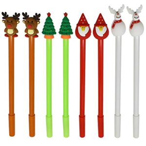 maydahui 28pcs novelty christmas series rollerball pens black gel ink for office school (4 style - christmas tree, snowman, reindeer, santa claus)