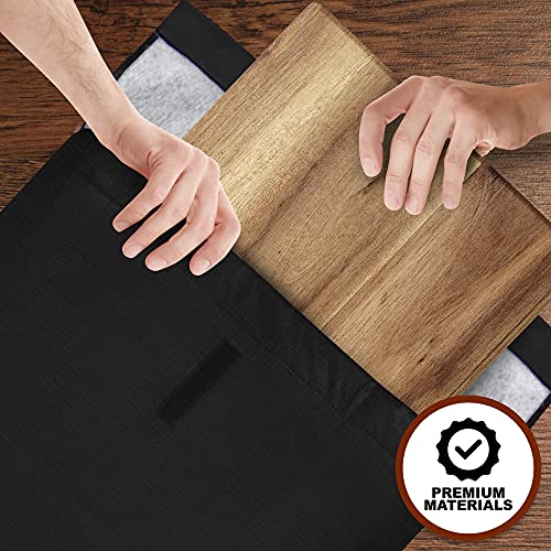 Sorfey Felt Lined Dining Table Leaf Storage Bag with Velcro Closure, Water Resistant and Scratch Resistant, 52" x 24", Black…