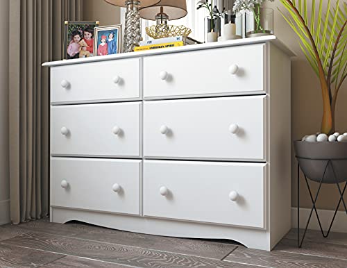 Palace Imports 100% Solid Wood Dresser, White. Requires Assembly