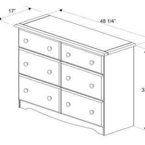 Palace Imports 100% Solid Wood Dresser, White. Requires Assembly