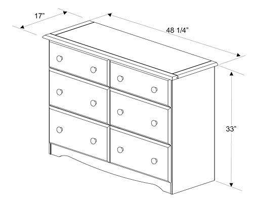 Palace Imports 100% Solid Wood Dresser, White. Requires Assembly