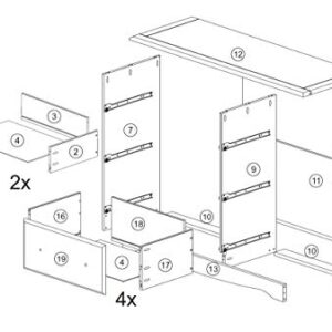 Palace Imports 100% Solid Wood Dresser, White. Requires Assembly