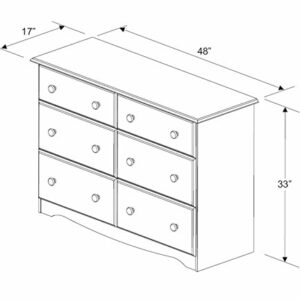 Palace Imports 100% Solid Wood Dresser, White. Requires Assembly