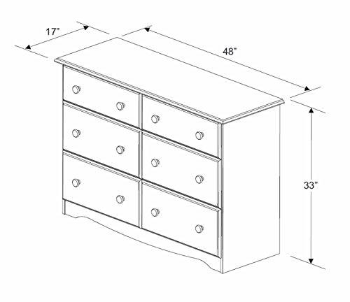 Palace Imports 100% Solid Wood Dresser, White. Requires Assembly