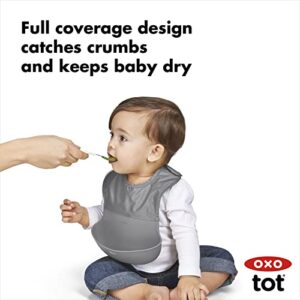 OXO Tot Roll-Up Bib 2 Pack Gray/Navy