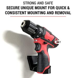 Spartan Mounts Wall Hook for Milwaukee M12 Tools Left - 12 Volt Power Tool Holder, High Strength Low Profile Bracket, Convenient Easy Access Garage Organization