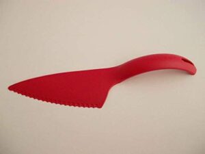 tupperware cut n serve pastry server cake or pie wedge slicer in red