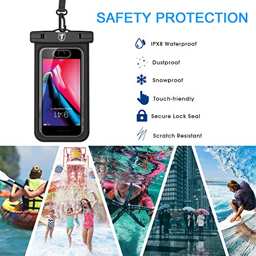 Tiflook Waterproof Phone Pouch Floating Case Bag Holder for Samsung Galaxy S22 Ultra S21 Ultra S20 FE S10 A02S A03S A12 A13 A32 A53 Note 20 Ultra Moto G Stylus G Pure G Power G Play LG Stylo 6 5,Black