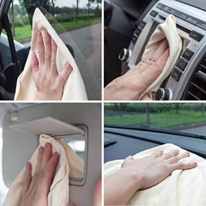 Car Chamois Drying Towel Natural Chamois Washing Cloth for Car Leather Super Absorbent Leather Cleaning Towel Wipes (23.6inchx35.4inch)