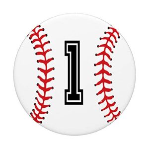 Baseball Player Jersey Number 1 | Baseball Gifts PopSockets PopGrip: Swappable Grip for Phones & Tablets