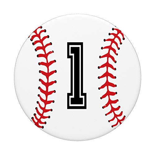 Baseball Player Jersey Number 1 | Baseball Gifts PopSockets PopGrip: Swappable Grip for Phones & Tablets