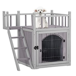 aivituvin dog house feral cat house outdoor and indoor,pet houses with stairs,2 storys