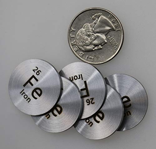 Iron (Fe) 24.26mm Metal Disc 99.9% Pure for Collection or Experiments