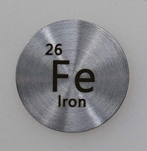 Iron (Fe) 24.26mm Metal Disc 99.9% Pure for Collection or Experiments