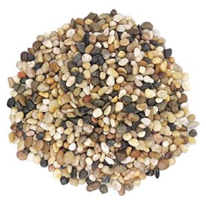 miukada 5 pounds river rocks, pebbles, decorative polished gravel, natural polished mixed color stones