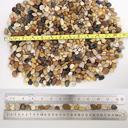 Miukada 5 Pounds River Rocks, Pebbles, Decorative Polished Gravel, Natural Polished Mixed Color Stones