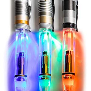 Bioworld Star Wars Light-Up Lightsaber Refillable Ink Pens 3 PC Set - Darth Vader, Skywalker, and Obi-Wan