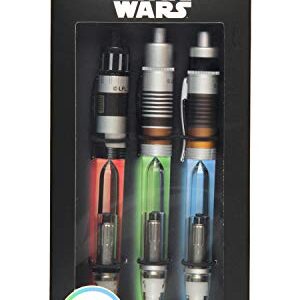 Bioworld Star Wars Light-Up Lightsaber Refillable Ink Pens 3 PC Set - Darth Vader, Skywalker, and Obi-Wan