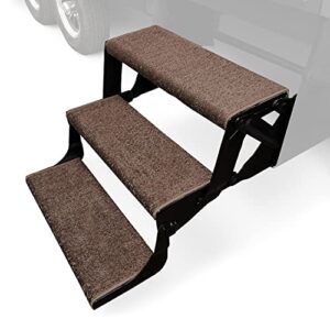 prest-o-fit 3-pack 2-4028 wraparound jumbo rv step rug espresso 23 in. wide