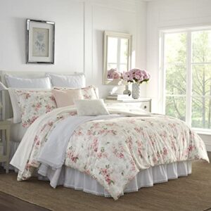 laura ashley home - king comforter set, luxury bedding with matching shams, stylish home decor for all seasons (wisteria pink, king), blush