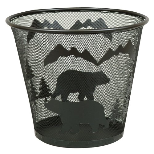 Black Forest Décor Metal Bear Waste Basket