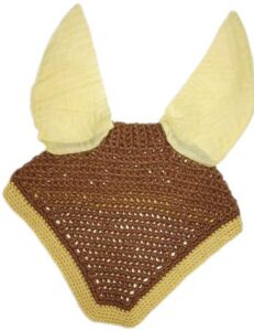 a c horse ear net crochet fly veil equestrian fly bonnet/veil/mask standard size