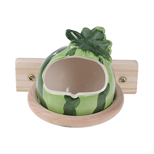 POPETPOP Bird Feeder for Cage-Bird Food Feeding Bowl Feed Cup for Small Parrots Cockatiels Conure Hamster Small Animal Drinking Water Container for Birds Cage Accessories-Watermelon