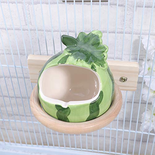 POPETPOP Bird Feeder for Cage-Bird Food Feeding Bowl Feed Cup for Small Parrots Cockatiels Conure Hamster Small Animal Drinking Water Container for Birds Cage Accessories-Watermelon