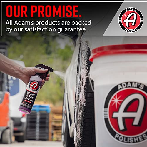 Adam’s Wheel & Tire Cleaner 16oz - Professional All in One Tire & Wheel Cleaner Use W/Wheel Brush & Tire Brush | Car Wash Wheel Cleaning Spray for Car Detailing | Safe On Most Rim Finishes