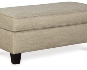 Signature Design by Ashley Almanza Traditional Rectangular Oversized Accent Ottoman, Beige