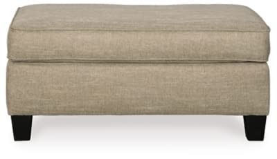 Signature Design by Ashley Almanza Traditional Rectangular Oversized Accent Ottoman, Beige