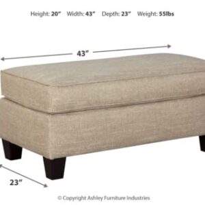 Signature Design by Ashley Almanza Traditional Rectangular Oversized Accent Ottoman, Beige