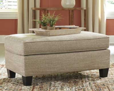 Signature Design by Ashley Almanza Traditional Rectangular Oversized Accent Ottoman, Beige