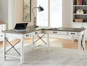 martin furniture open l-desk, white