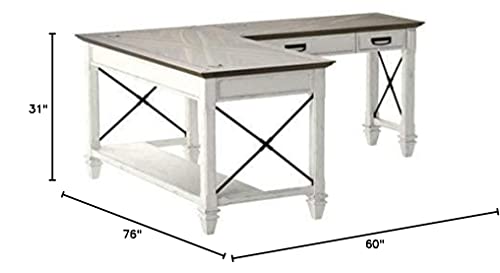 Martin Furniture Open L-Desk, White