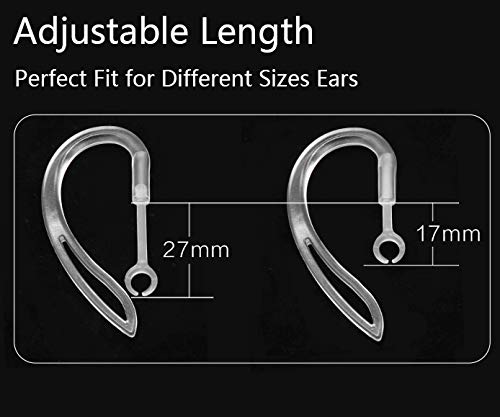 Rayker Earhook Ear Fins Replacement for Airpod, [Anti-Lost] Adjustable Soft Silicone Earbud Hook Earhook, Design for Airpod, Gel, 2 Pairs, Clear