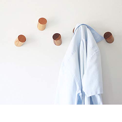 Felidio Wood Coat Hooks Wall Mounted, Wall Hooks (Pack of 2pcs), Wooden Hooks for Hanging Coats Bath Towels Hat Rack Entryway Dog Leash Holder Indoor Plant Hangers