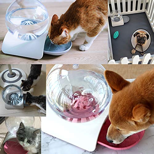 Gravity Waterer Feeder Dogs Pets Automatic Water Drinking Dispenser Fountain for Cats/Dogs Non-Slip 2.8L Grey