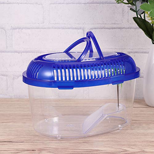 POPETPOP Reptile Carrier - Reptile Terrarium Habitat Small Turtle Tank, Turtle Container, Reptile Carrier with Cover and Handle - Above Tank Basking for Mini Pet Houses(Small)