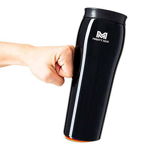 Mighty Mug Stainless Steel Travel Mug, Spill-Free Tumbler, Leak Proof Lid, 6 Hours Hot & 24 Hours Cold, Double-Walled, BPA-Free (16oz, Midnight Black)