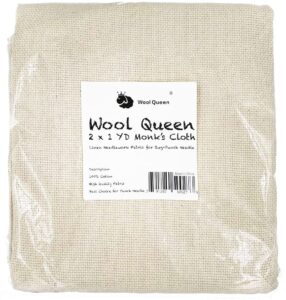 wool queen 70"x 39", 2 yard length by 1 yard width monk's cloth, cotton punch needle fabric for rug-punch-suit for handwork