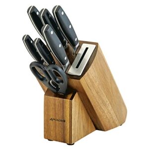 anolon alwayssharp japanese steel knife block set with built-in sharpener, 8 piece