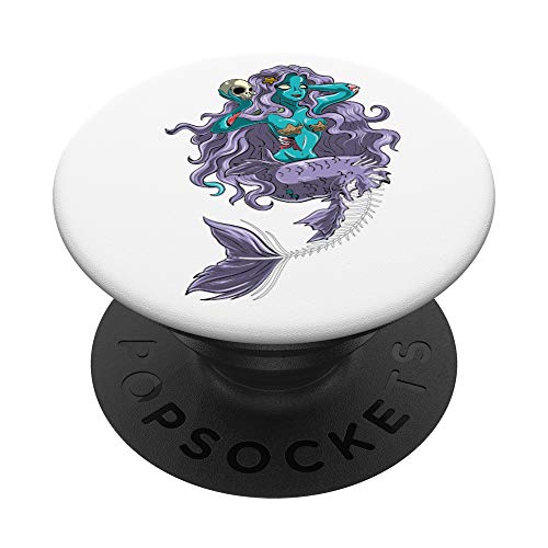 Halloween Zombie Pin Up Skeleton Mermaid PopSockets PopGrip: Swappable Grip for Phones & Tablets