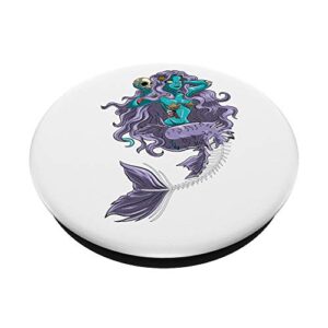 Halloween Zombie Pin Up Skeleton Mermaid PopSockets PopGrip: Swappable Grip for Phones & Tablets