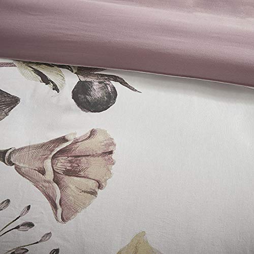 Madison Park 100% Cotton Duvet Set Beautiful Floral Design, All Season, Breathable Comforter Cover Bedding Set, Matching Shams, King/Cal King(104"x92"), Blush 3 Piece