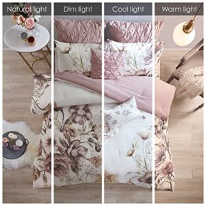 Madison Park 100% Cotton Duvet Set Beautiful Floral Design, All Season, Breathable Comforter Cover Bedding Set, Matching Shams, King/Cal King(104"x92"), Blush 3 Piece