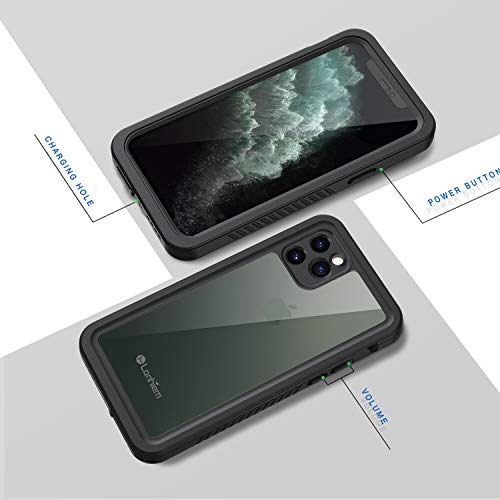 Lanhiem iPhone 11 Pro Waterproof Case, 360 Full Body Protection Underwater Dirtproof Shockproof Clear Cover with Built-in Screen Protector for iPhone 11 Pro 5.8 Inch (Black)