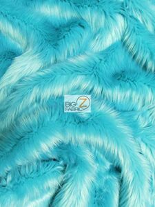 ecoshag™ faux fake fur solid shaggy long pile fabric sold by the yard diy coats costumes scarfs rugs accessories fashion (turquoise)