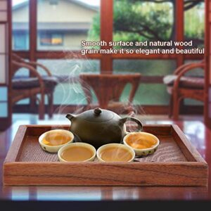 Wooden Tea Tray,Traditional Chinese Japanese Wooden Cherry Blossom Pattern Carved Hollow Square Tea Tray Coffee Fruit Snack Tray, widely Used in Restaurants, Home(18*18cm)