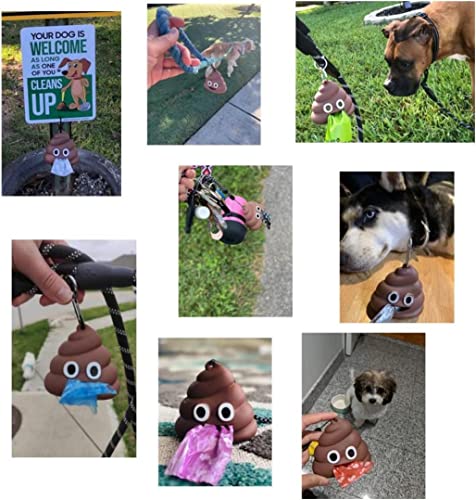 LZSOMPK Cute Dog Poop Bag Holder for Leash Durable Dog Poop Bag Dispenser for Dog Waste Bags Includes 1 Roll 15 Bags